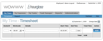 HourGlass Timesheet | Simple interface, efficient user experience, easy ...
