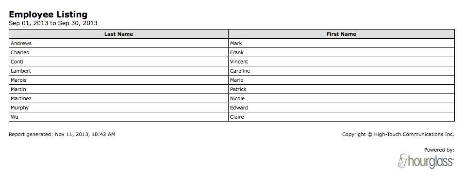 Employee Reports | HourGlass