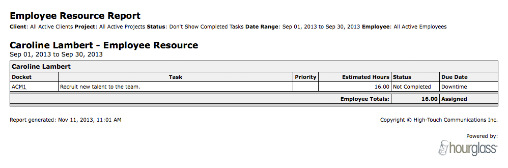 Employee Reports | HourGlass